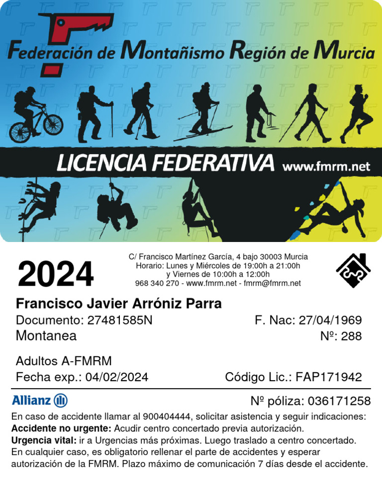 Licencias Federativas FMRM 0 | PDF