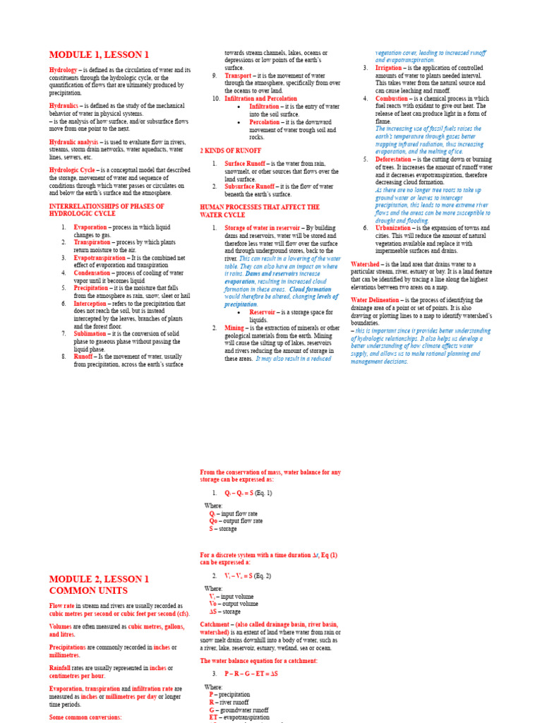 Hydrology and Water Cycle Fundamentals | PDF | Drainage Basin | Water
