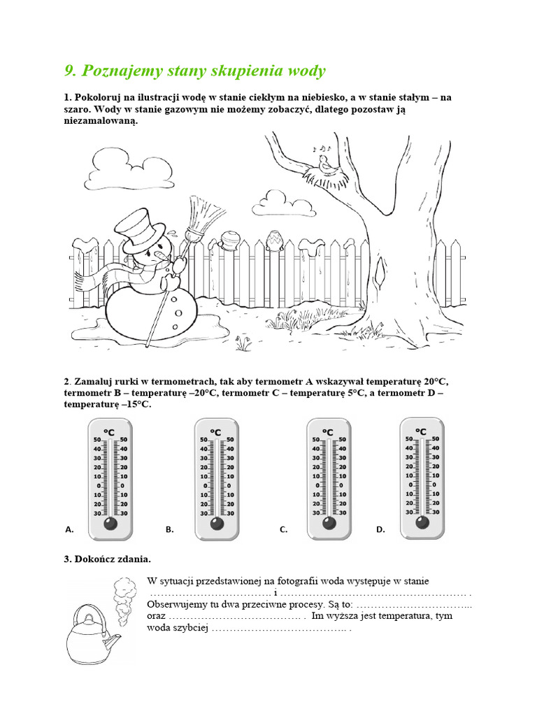 Karta-Pracy-Do-Lekcji-Poznajemy-Stany-Skupienia-Wody | PDF