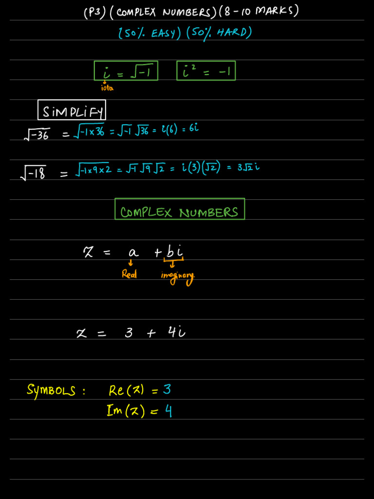 P3 Complex Numbers . | PDF | Complex Number | Mathematical Notation