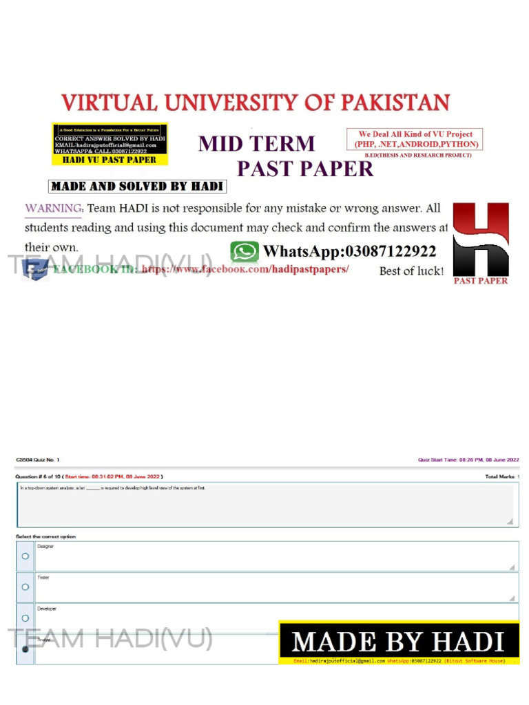 CS504 MIDTERM FILE 5 SOLVED BY TEAM HADI | PDF CS504 MIDTERM FILE 5 SOLVED BY TEAM HADI | PDF