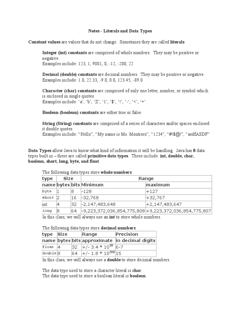 HW - Fundamental Data Types | PDF | Data Type | Integer (Computer Science)