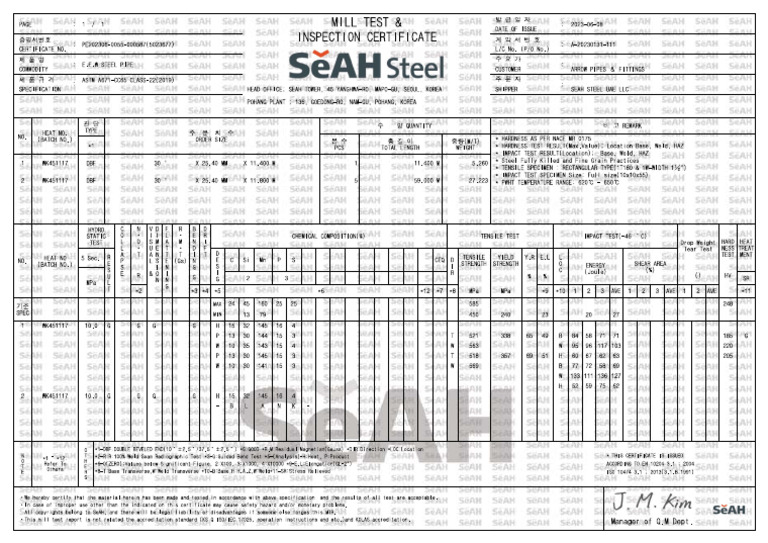 30 Wt25.40 Seah Korea | PDF