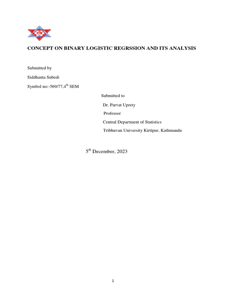Analysis of Binary Logistic Regression | PDF | Logistic Regression | Categorical Variable