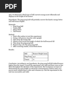 A Science Project Using Cold vs. Hot Tennis Balls - Sciencing PDF | PDF ...