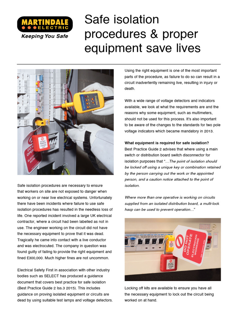Safe Isolation Flyer | PDF | Electromagnetism | Electricity