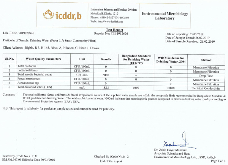 Icddr, B Report Latest N Revised | PDF