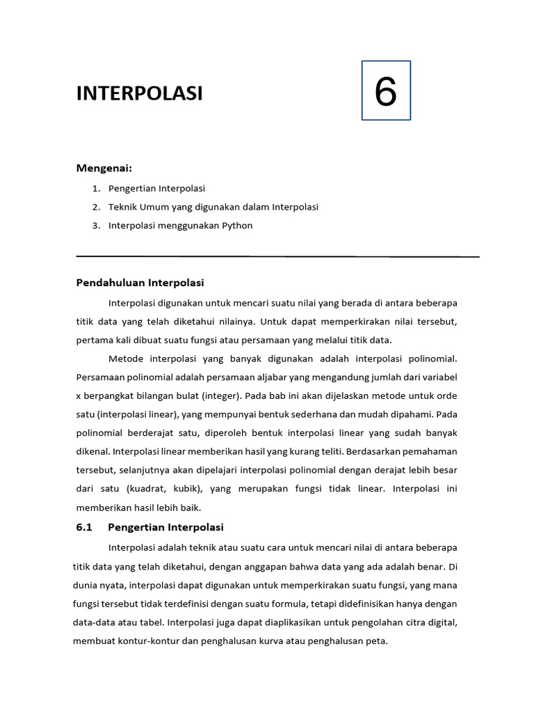 Teknik Interpolasi Data dengan Python | PDF