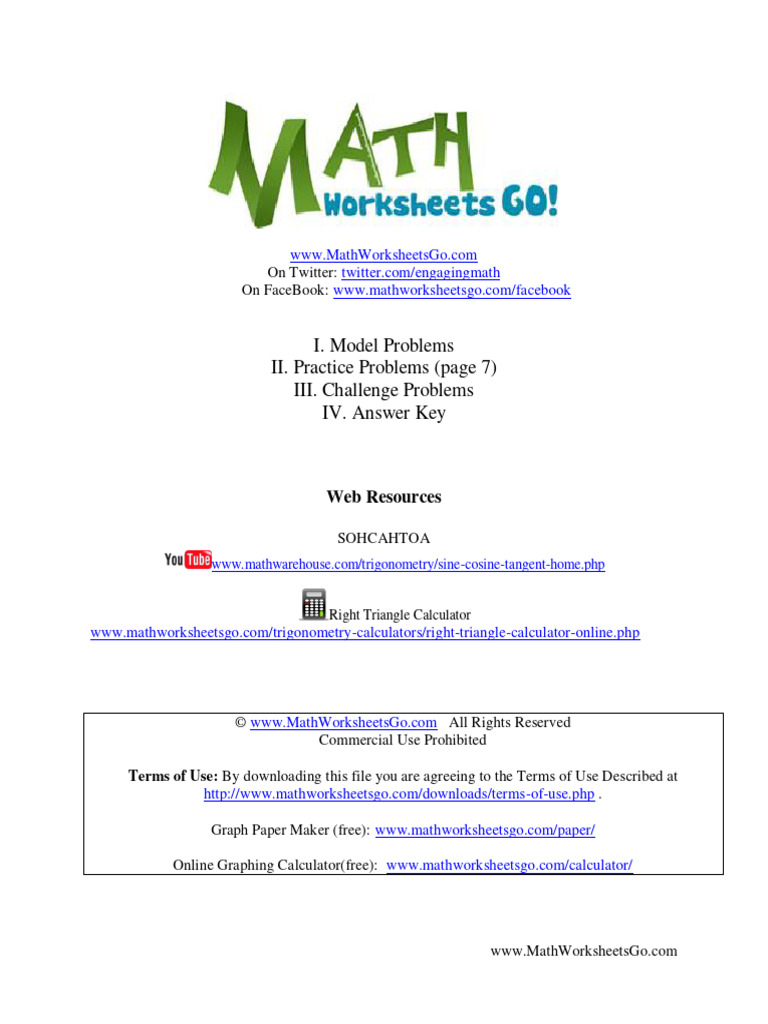 Sine Cosine Tangent Find Side Length | PDF | Trigonometric Functions ...
