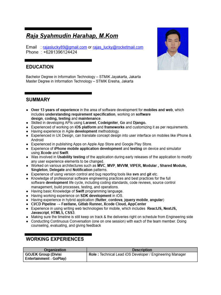 CV_Raja_iOS | PDF | Ios | Xcode