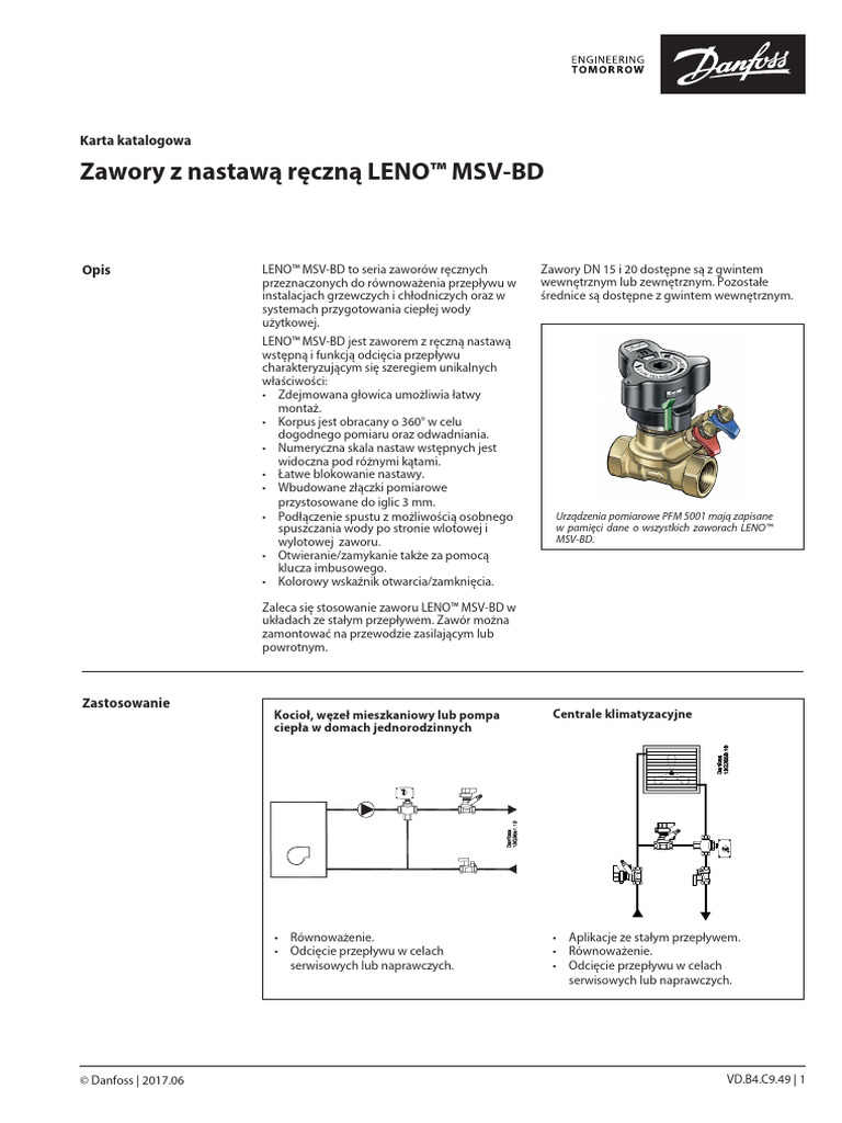 Zawór Z Nastawą Ręczną MSV-BD | PDF