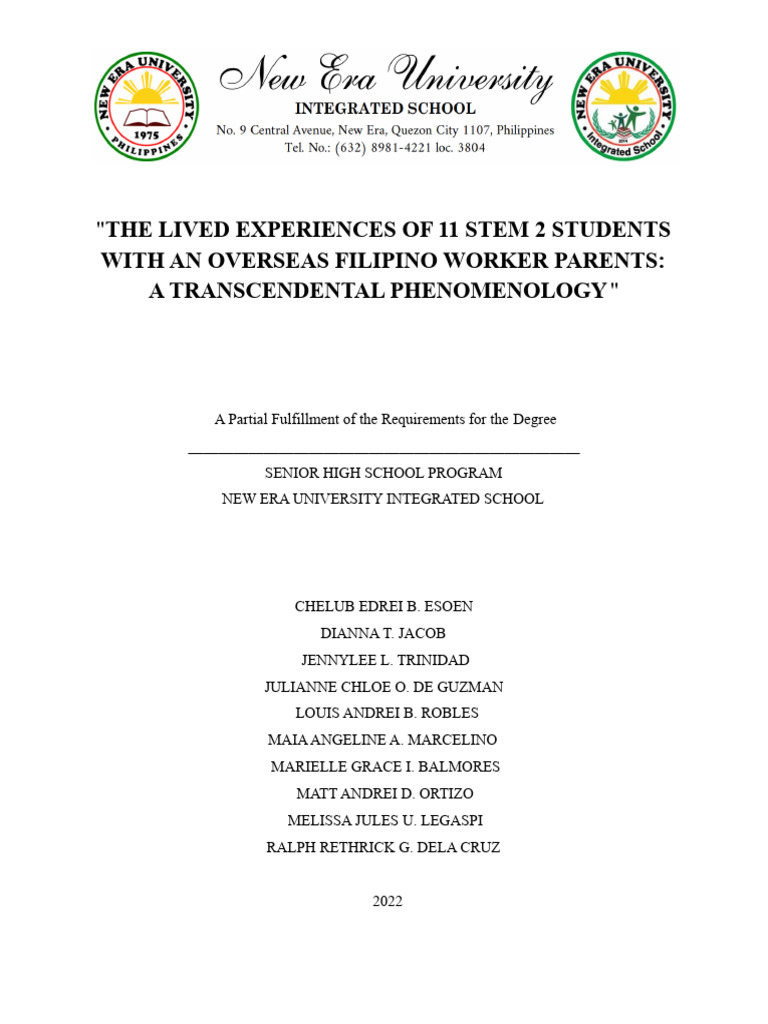 Thesis Paper Complete | PDF | Attachment Theory | Human Migration