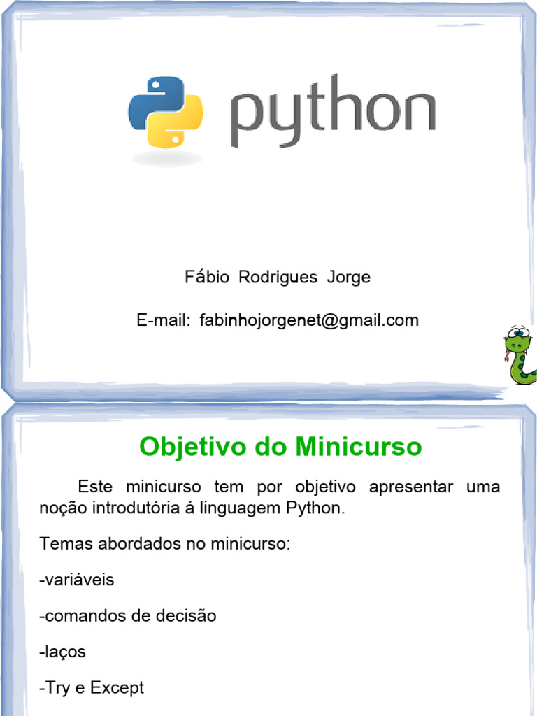 Python | PDF | Python (linguagem de programação) | Controle de fluxo
