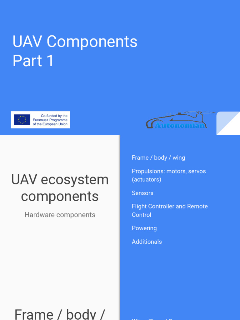 UAV Components Part 1 | PDF | Electric Motor | Battery Charger