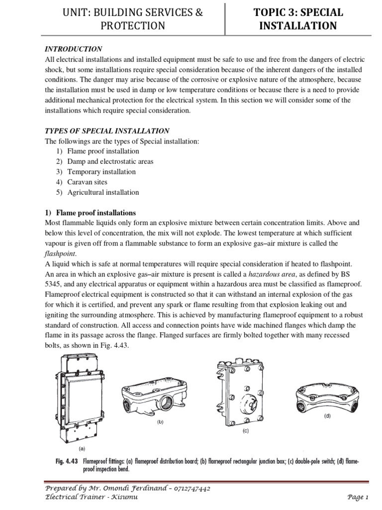 Special Electrical Installations Guide | PDF | Electrical Wiring ...