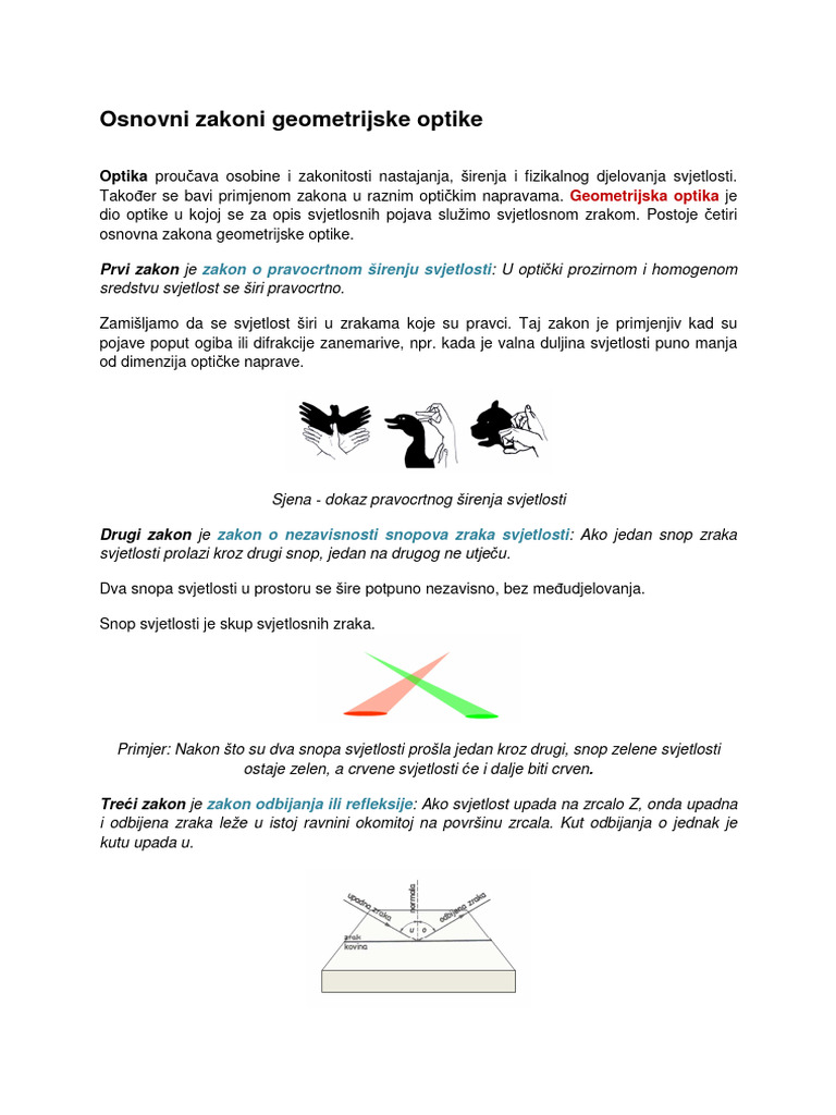 0 - Geometrijska Optika | PDF