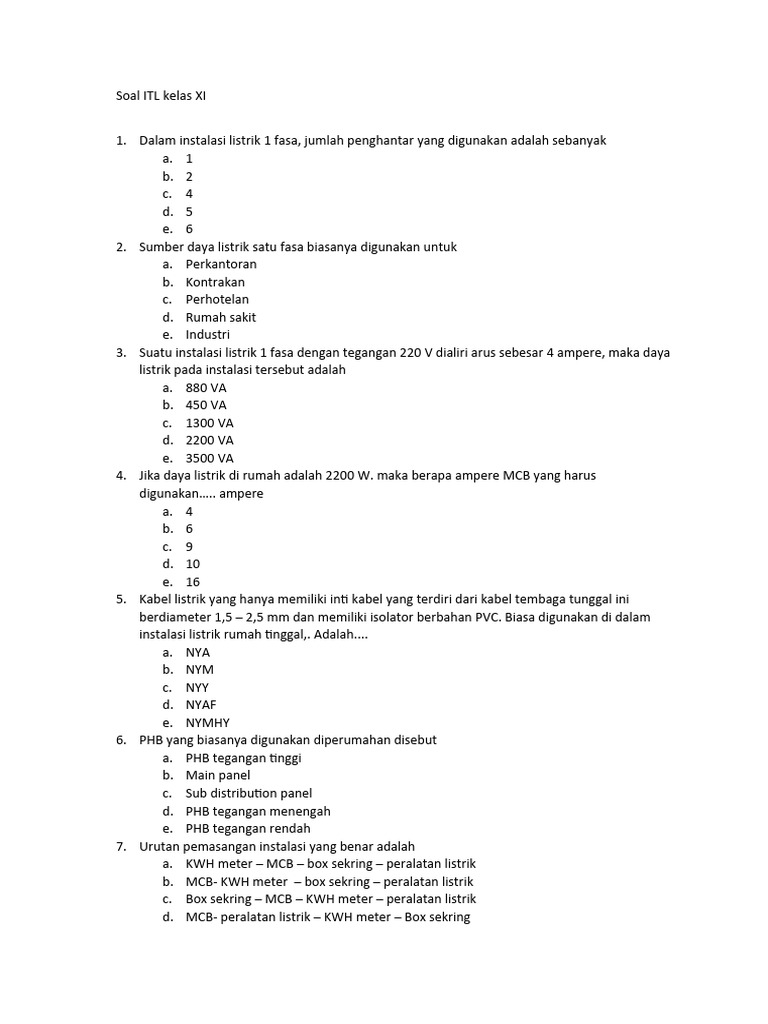 Soal ITL Genap Kelas XI 2021-2022 | PDF