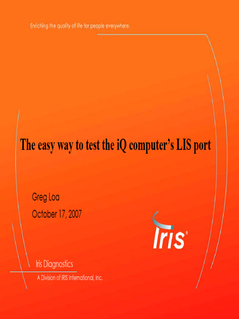 Iq LIS Port Testing Procedure | PDF | System Software | Computer Networking