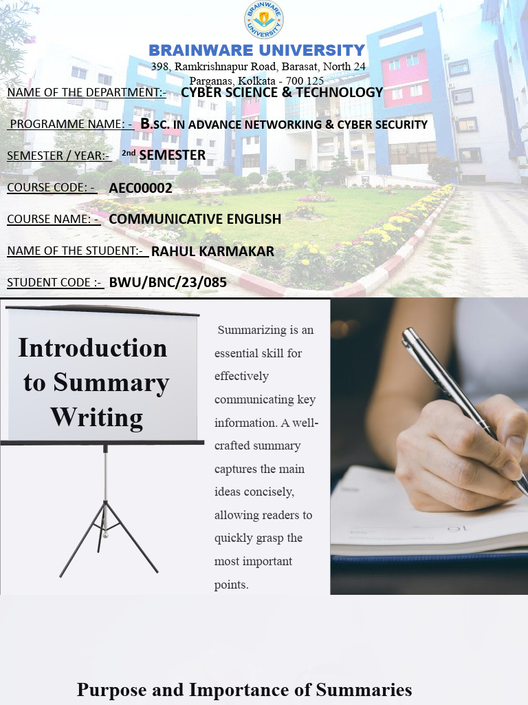 Introduction to Summary Writing | PDF