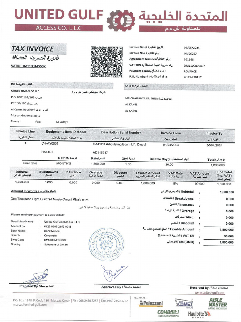 Inv06797 Sogex Ra 101668 - April 2024 | PDF