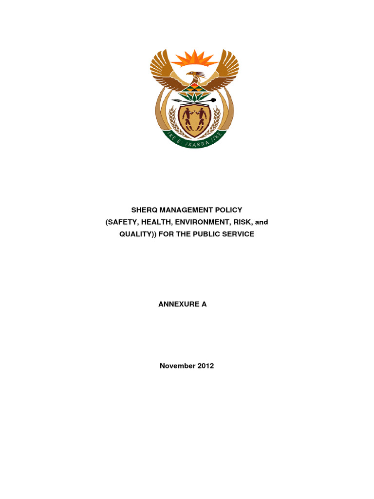 SHERQ Management Policy Overview | PDF | Occupational Safety And Health ...