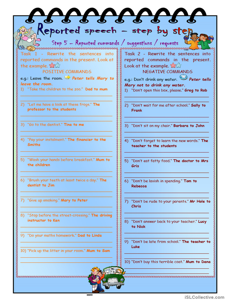 Reported Commands and Requests Practice | PDF | Home & Garden