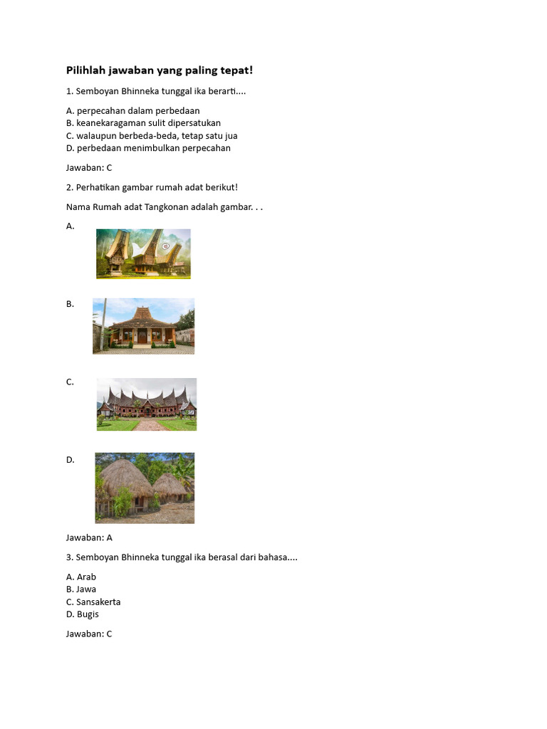 Kuis Pengetahuan Budaya Indonesia | PDF