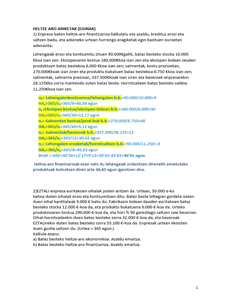 Heltze Aro Ariketak | PDF