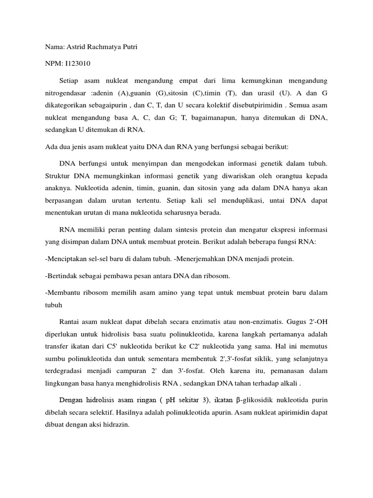 Biokimia - Astrid Rachmatya Putri | PDF