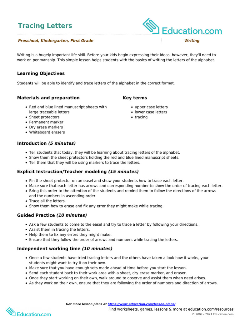 Letter Tracing | PDF | Behavior Modification | Learning