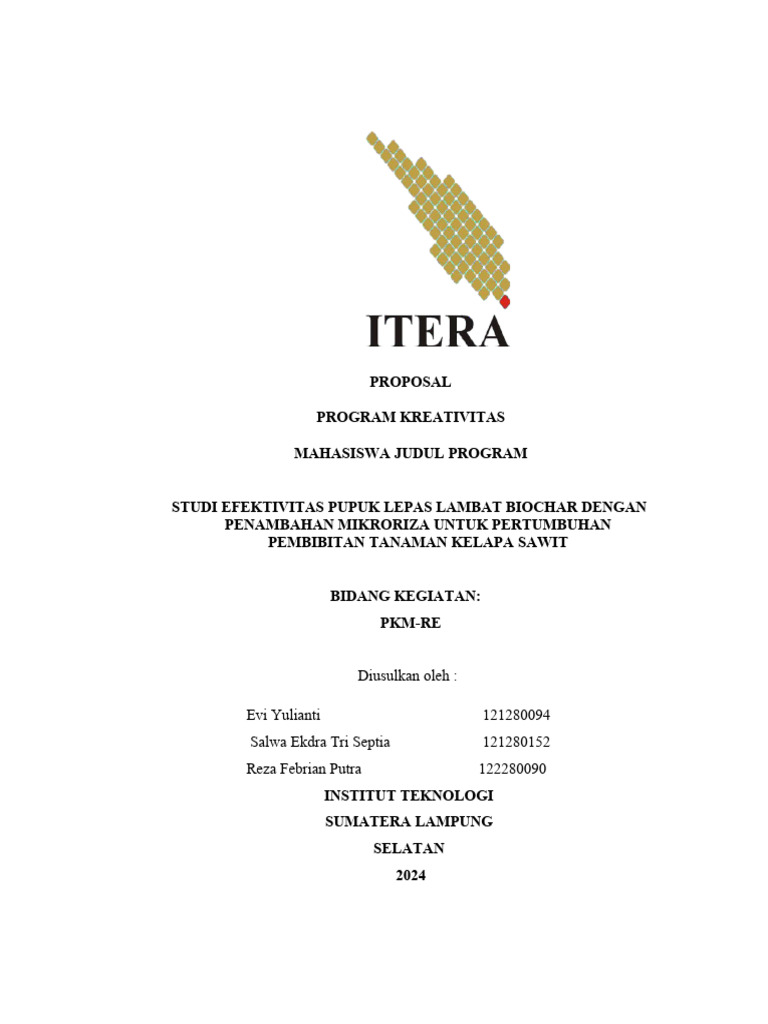 Pupuk Lepas Lambat Biochar Dengan Penambahan Mikroriza Untuk Pertumbuhan Pembibitan Tanaman ...