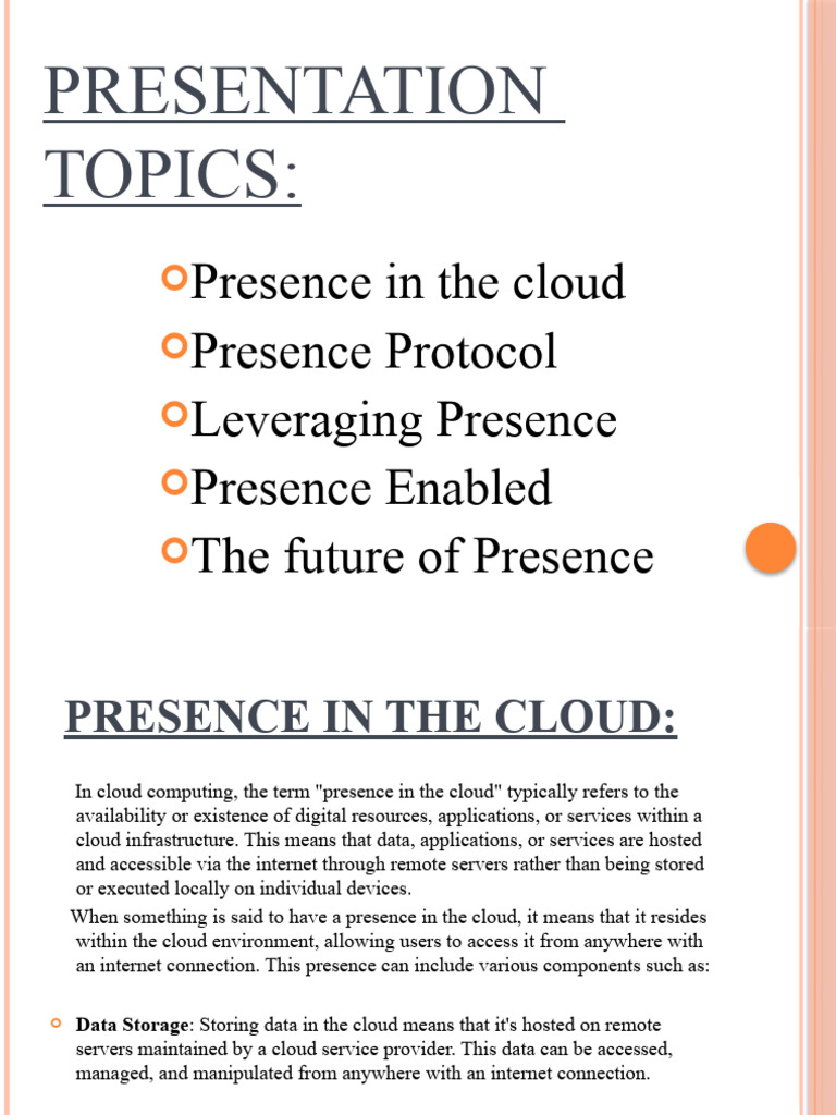 Presence in Cloud Leverage Presence | PDF | Cloud Computing | Software ...