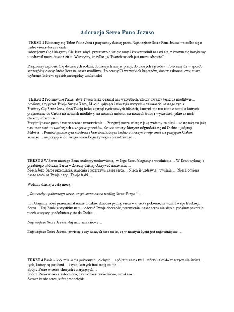 Adoracja Serca Pana Jezusa | PDF