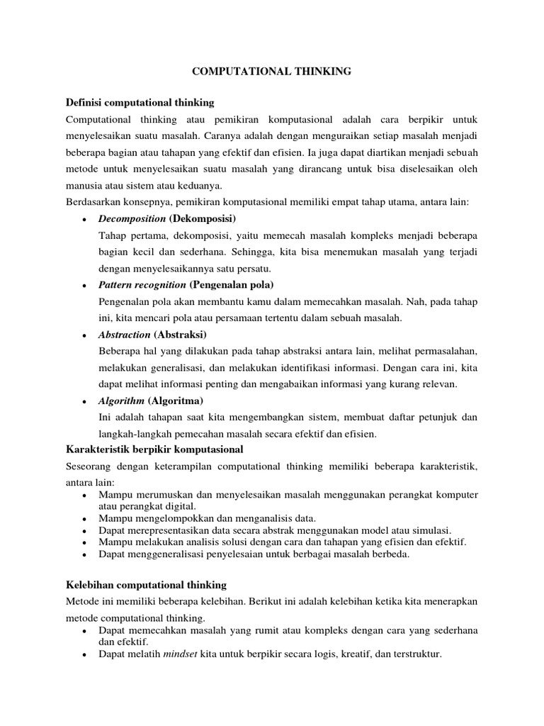 COMPUTATIONAL THINKING | PDF