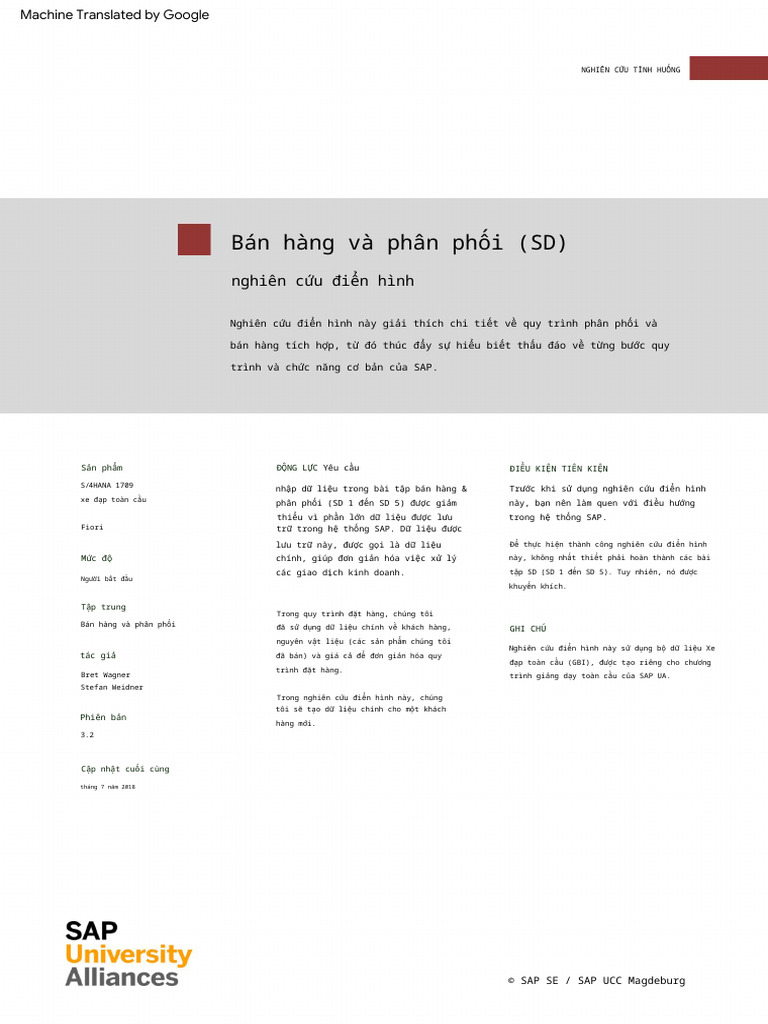 ND3 CaseStudy SD Fiori en v3.2 | PDF