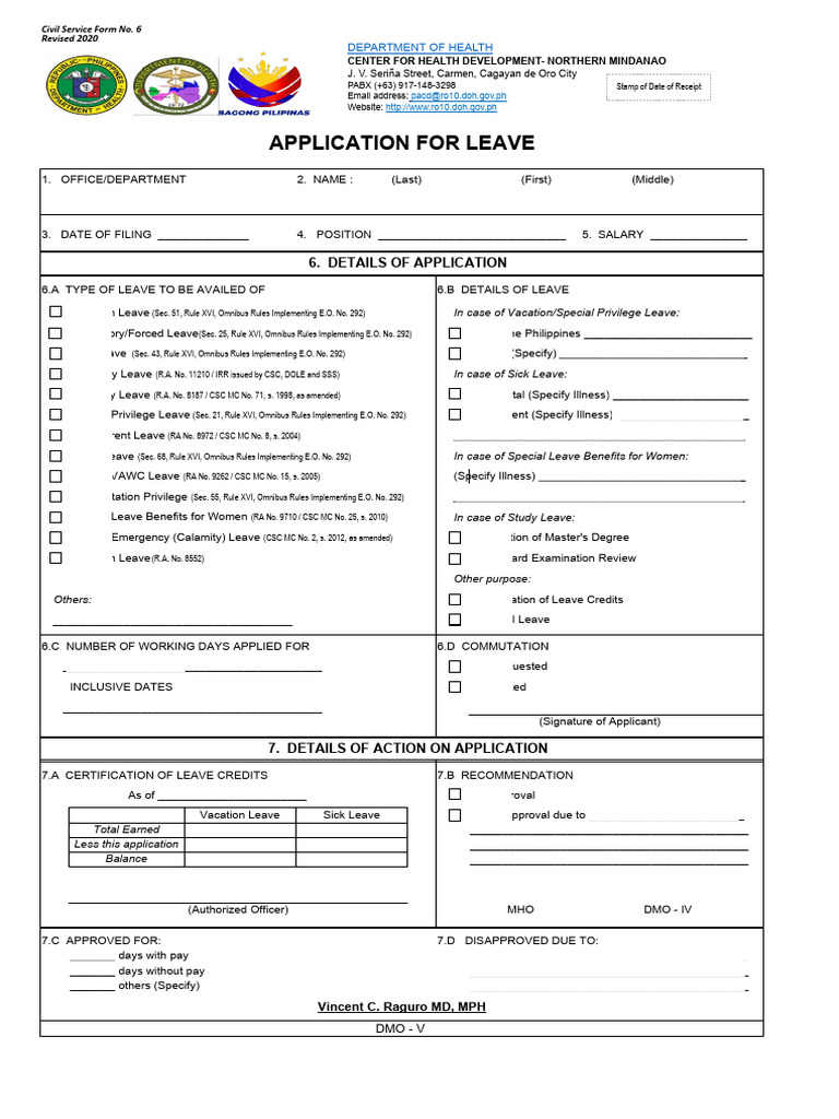 LEAVE-FORM-BP2024-BLANK | PDF | Parental Leave | Sick Leave