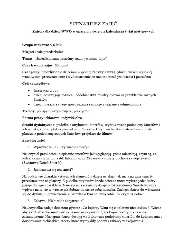 SCENARIUSZ NR14 | PDF