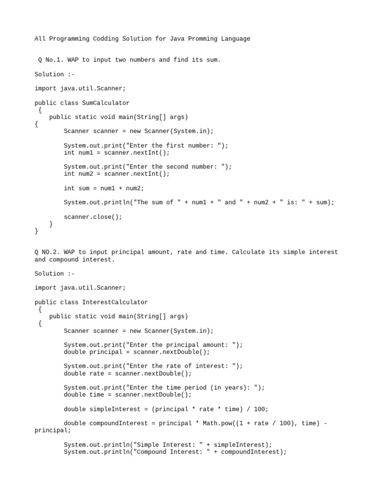 All Programming Codding Solution Fo | PDF | Area | Computer Programming