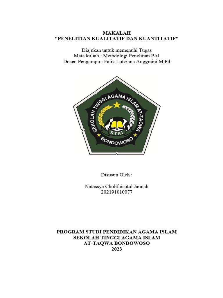 Makalah Penelitian Kualitatif Dan Kuantitatif Sesa | PDF