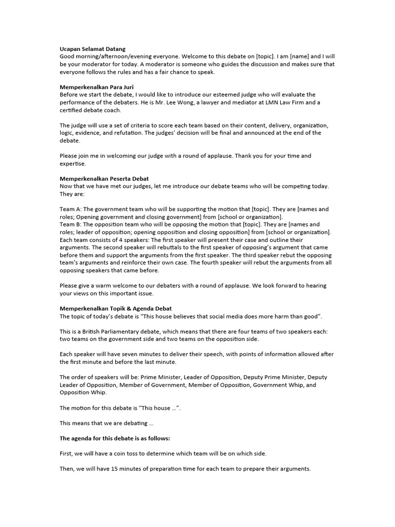 Moderator Debate | PDF