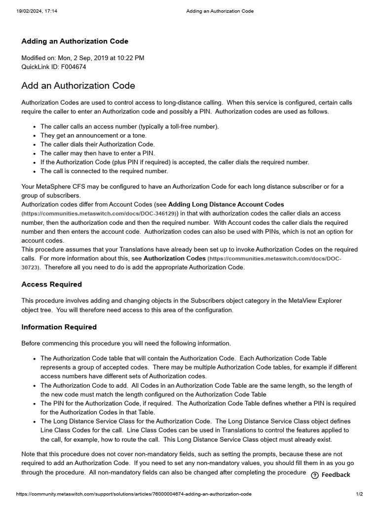 Adding An Authorization Code | PDF | Long Distance Calling | Software