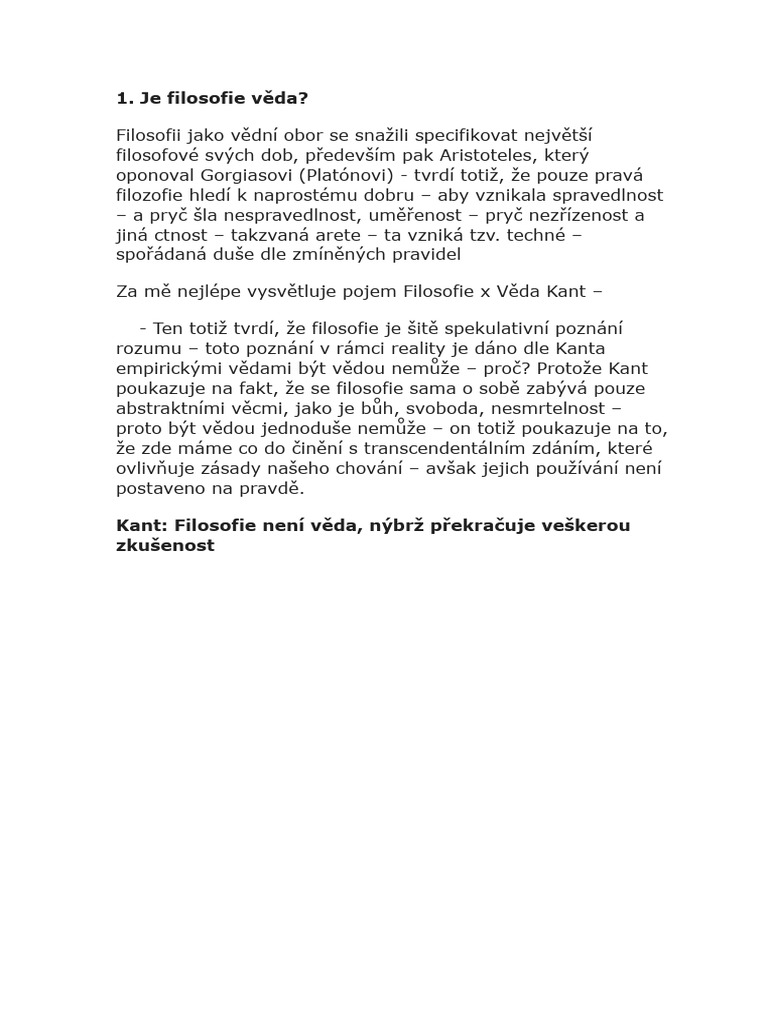 Filozofie 12 Otázek | PDF