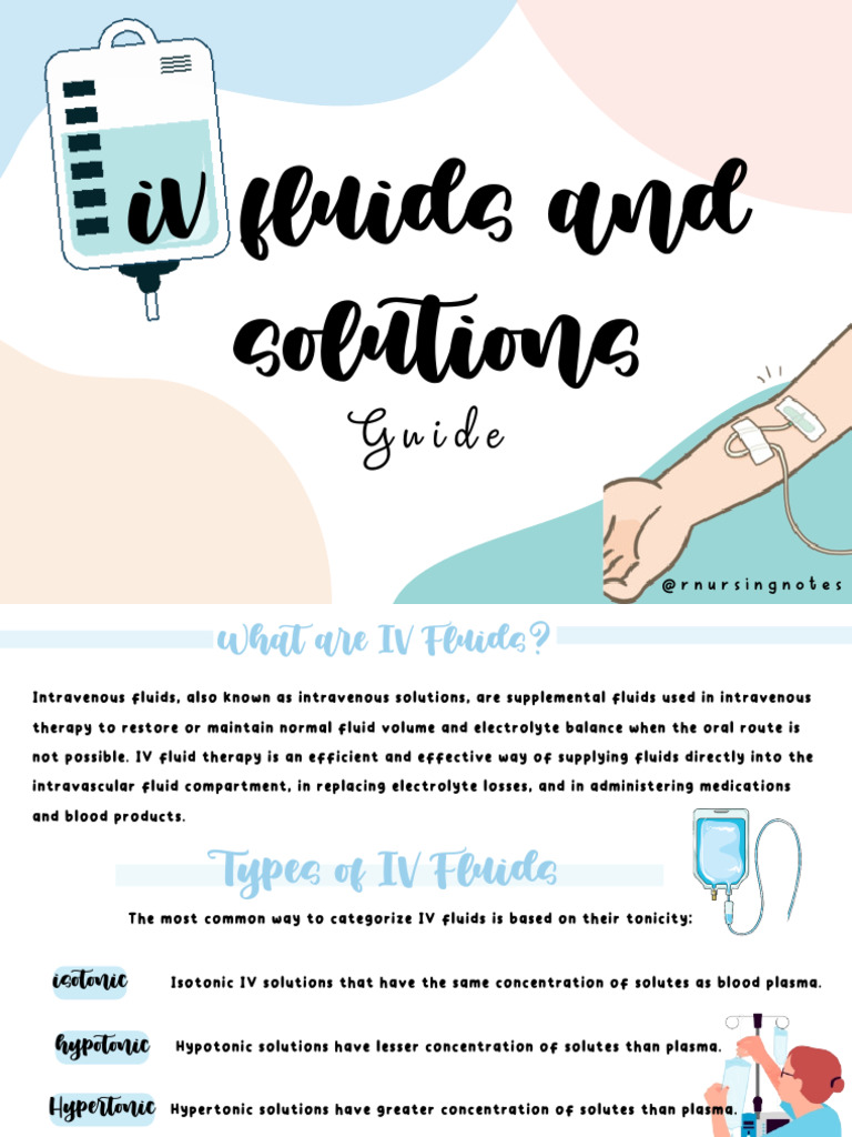 Kopya NG IV Fluids & Solutions Guide | Download Free PDF | Intravenous ...