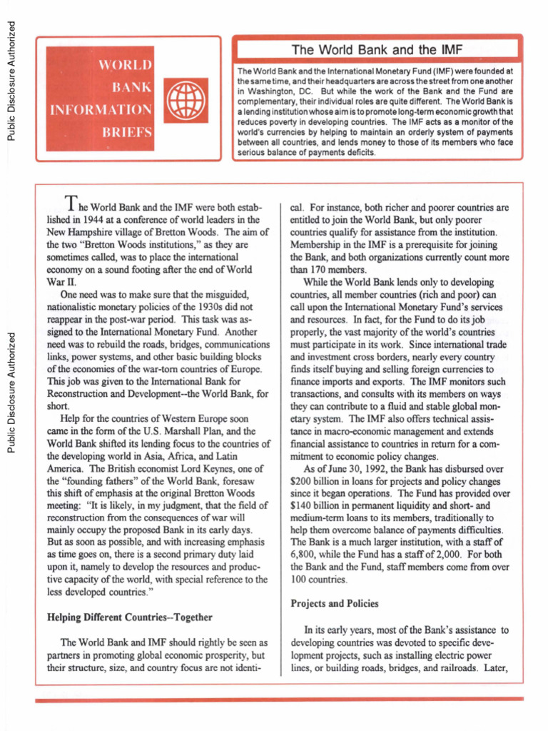 109411-BRI-WBG-PUBLIC-date-04-01-1993-The-World-Bank-and-the-IMF | Download Free PDF ...