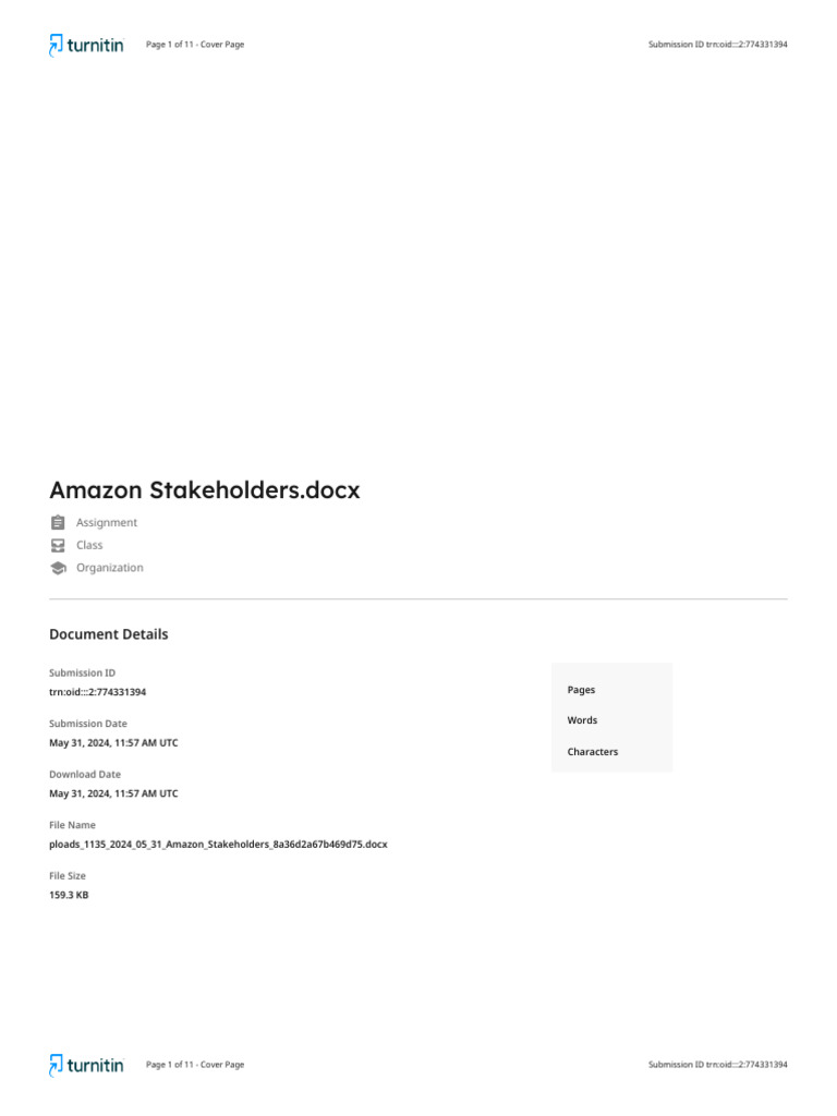 AI-Amazon Stakeholders - Docx 761c19d30dc108d0 | PDF | Employment ...