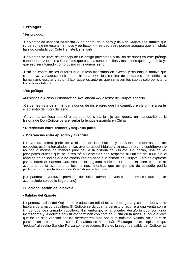 Preguntas Orientadoras Sobre El Quijote | PDF | Don Quijote | Miguel De ...