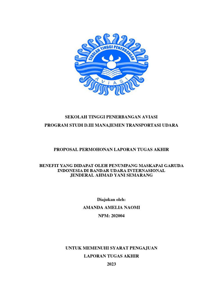 Proposal Pengajuan Judul LTA Amanda Amelia Naomi (MTU-202004) | PDF