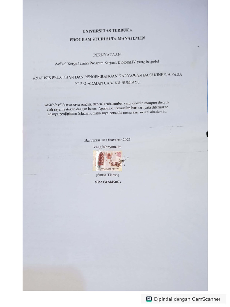 Lembar Plagiasi Satria | PDF