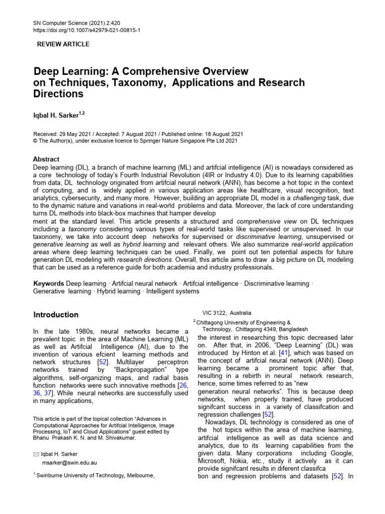 Deep Learning | PDF | Artificial Neural Network | Machine Learning Deep Learning | PDF | Artificial Neural Network | Machine Learning