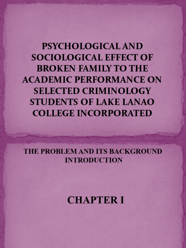 THESIS BROKEN FAMILY | PDF | Survey Methodology | Behavioural Sciences